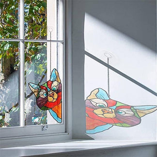 Cat Stained Glass Window Sticker – Cat Cave Co